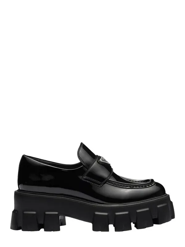 Prada Monolith Patent Leather Loafer - Black