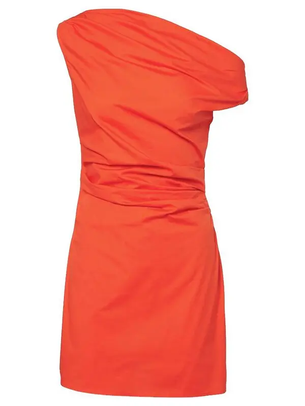 Staud Phare Draped Cotton Minidress - Red
