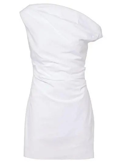 Staud Phare Draped Cotton Minidress - White