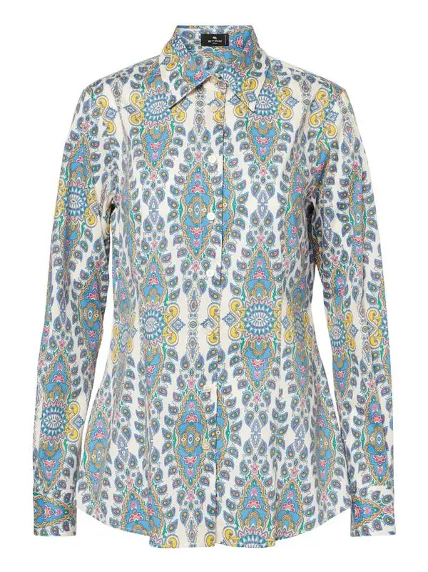 Etro Printed Cotton-blend Shirt - White