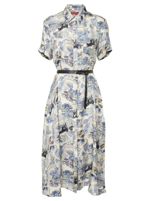 Altuzarra Kiera Silk Shirt Dress - Blue
