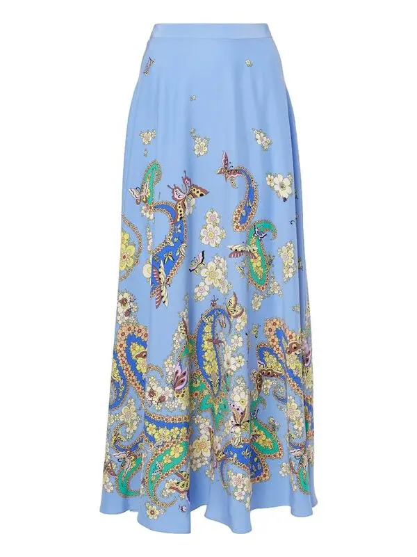 Etro Floral Maxi Skirt - Blue