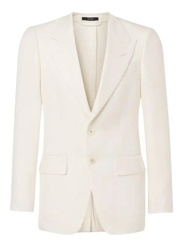 TOM FORD Shelton Wool, Silk, And Linen Blazer - White