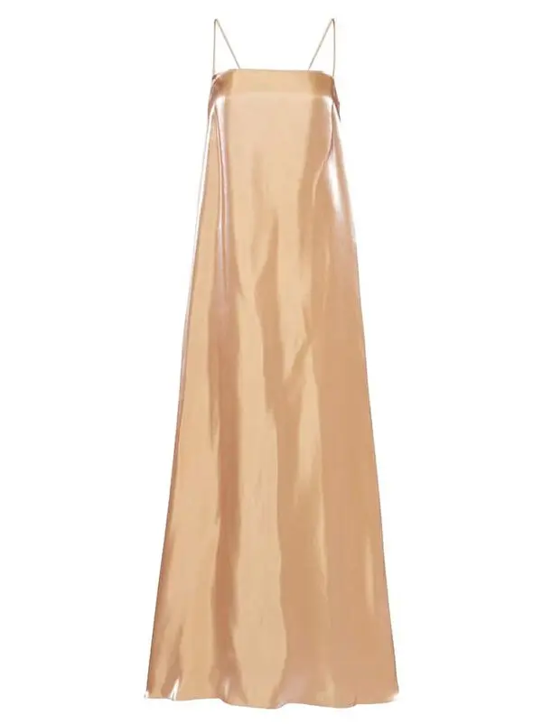 Staud Delfina Satin Maxi Dress - Pink