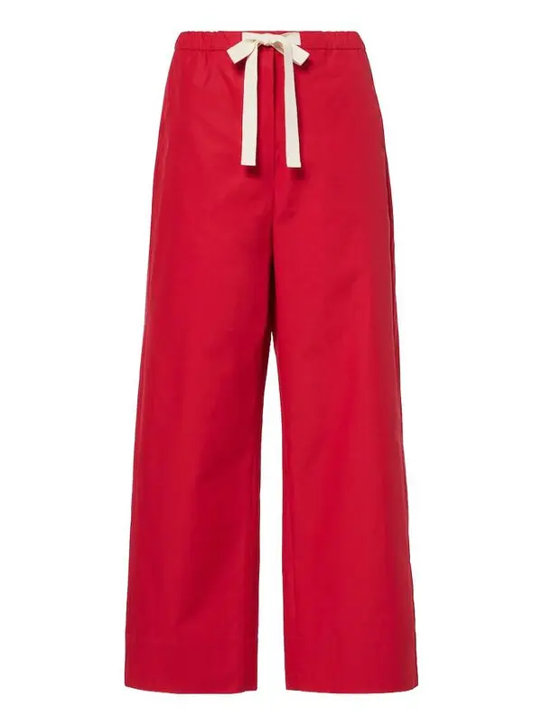 Max Mara Cotton Wide-leg Pants - Red