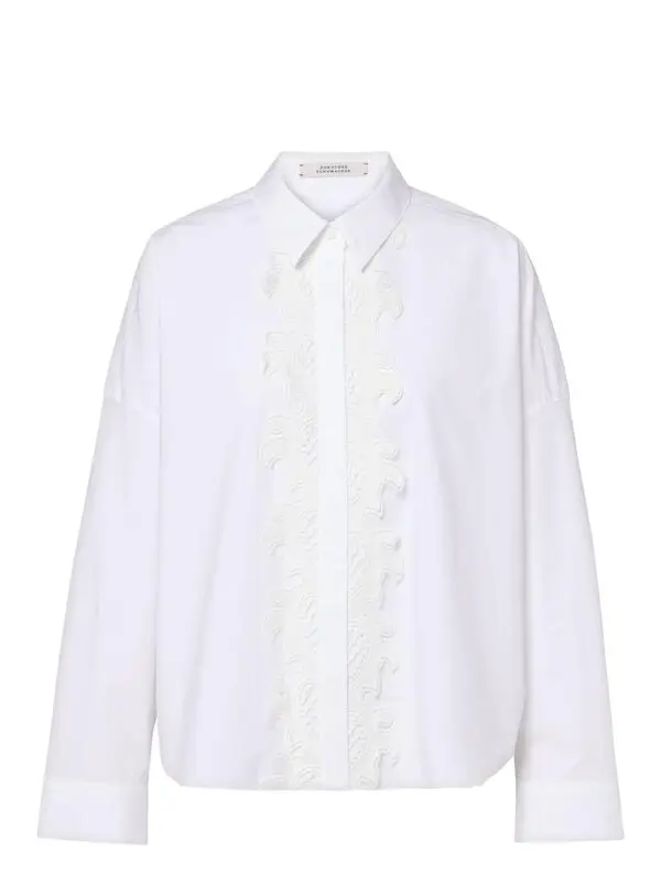 Dorothee Schumacher Lace-trimmed Poplin Blouse - White