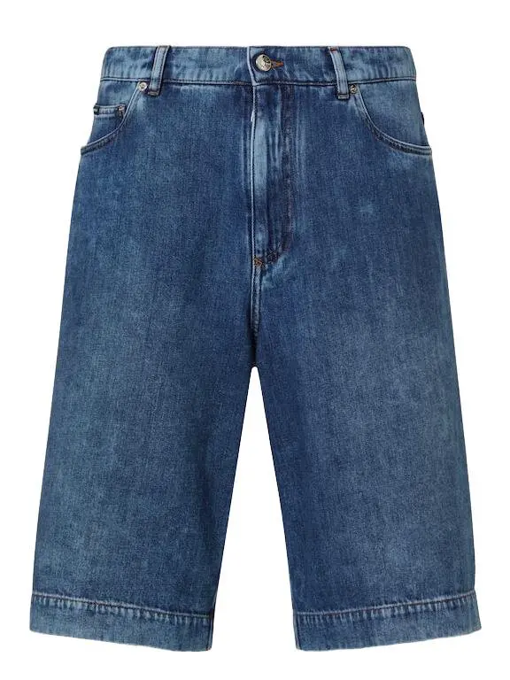 Dolce & Gabbana Logo Denim Bermuda Shorts - Blue
