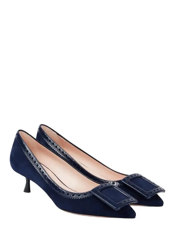 ROGER VIVIER Vin In The City 45 Suede Pumps - Blue