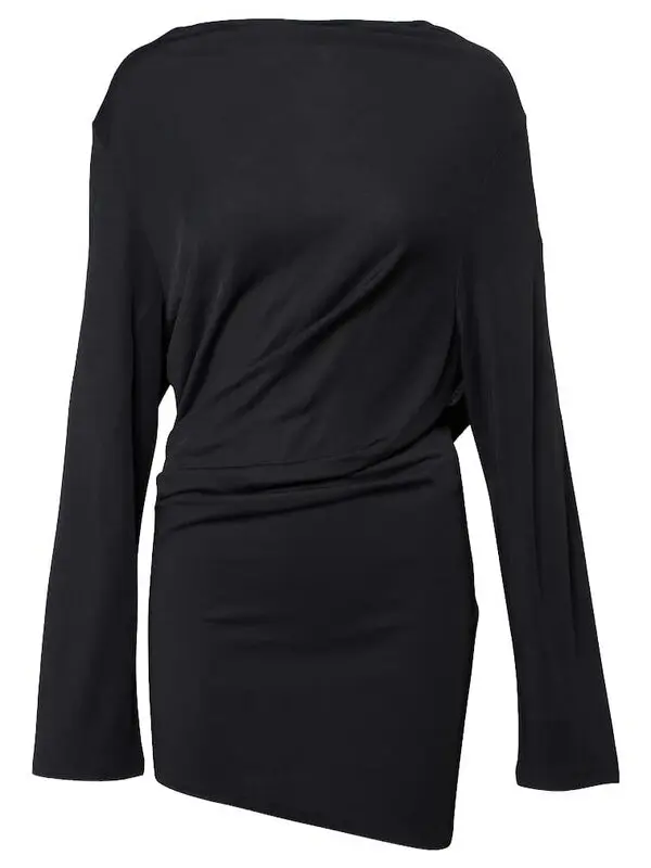 Jacquemus Croisière Draped Jersey Minidress - Black