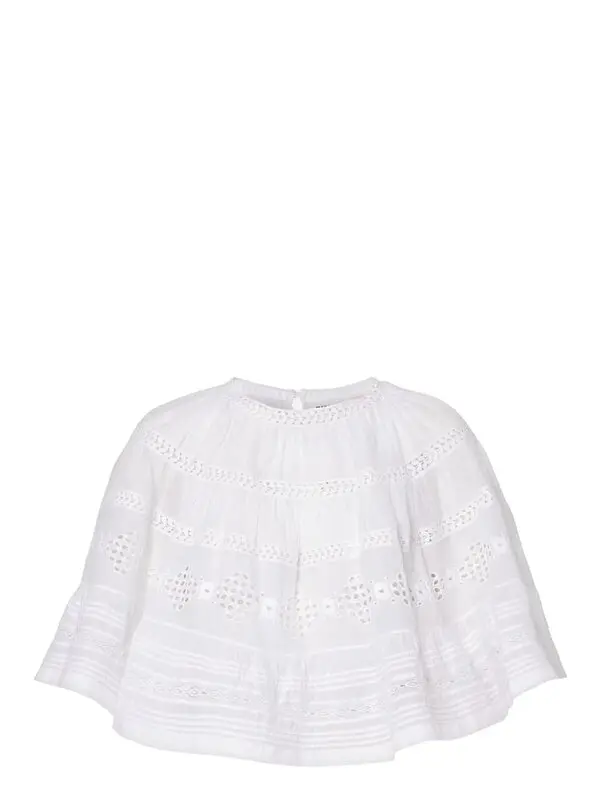 MARANT ETOILE Dilama Lace-trimmed Voile Top - White