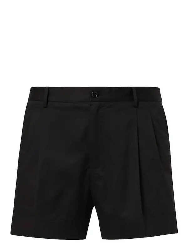 Dolce & Gabbana Cotton-blend Gabardine Shorts - Black
