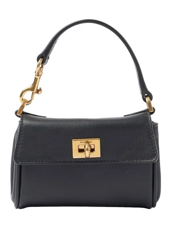 Balenciaga Rodeo Nano Leather Tote Bag - Black