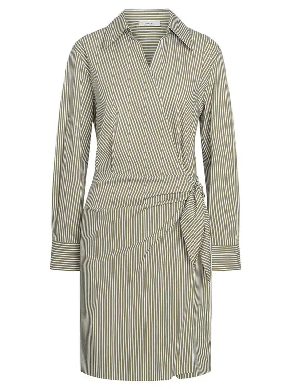 Vince Furrow Stripe Wrap Dress - Herbariaoff White