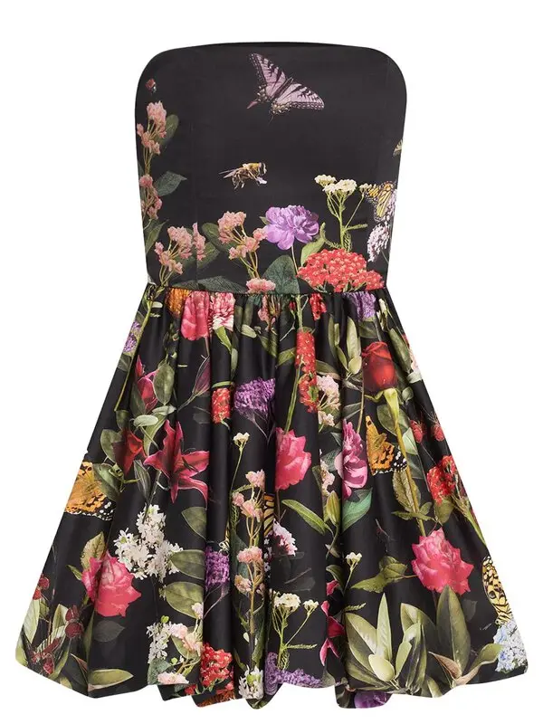 Alice + Olivia Asha Strapless Mini Dress - Secret Garden