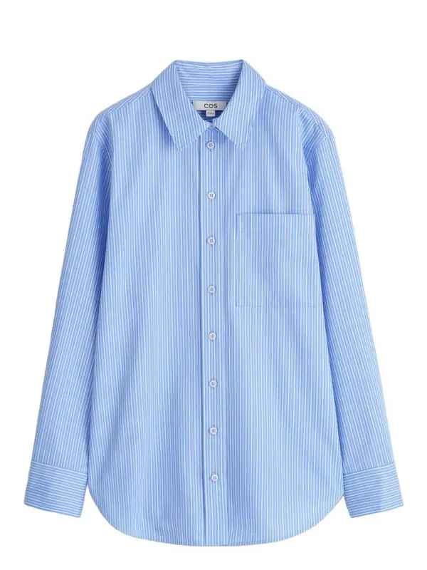 Cos Tailored Pima Cotton Shirt - Blue