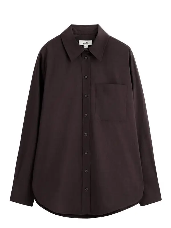 Cos Pima Cotton Tailored Shirt - Brown