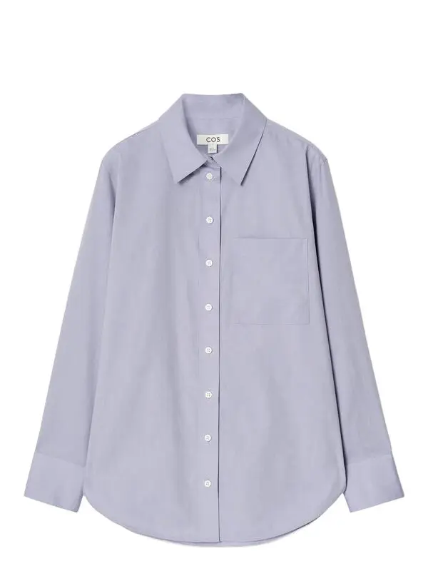Cos Tailored Pima Cotton Shirt - Purple