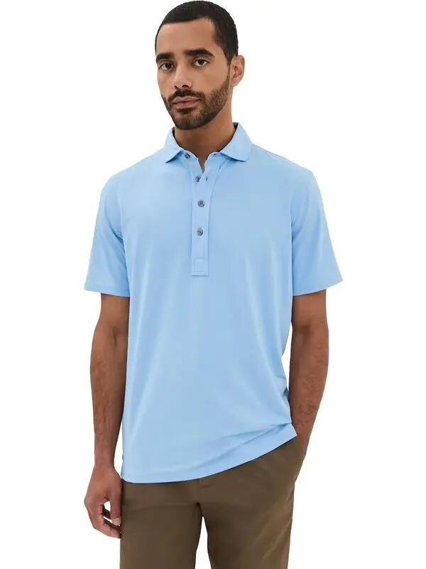 Greyson Tala Lightweight Airflow Jersey Polo - Wolf Blue