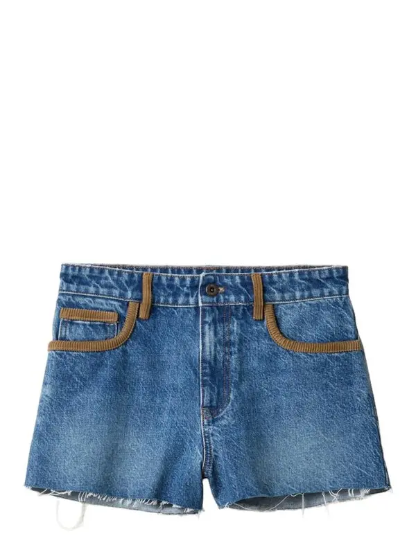 Miu Miu Denim And Corduroy Shorts - Sapphire Blue