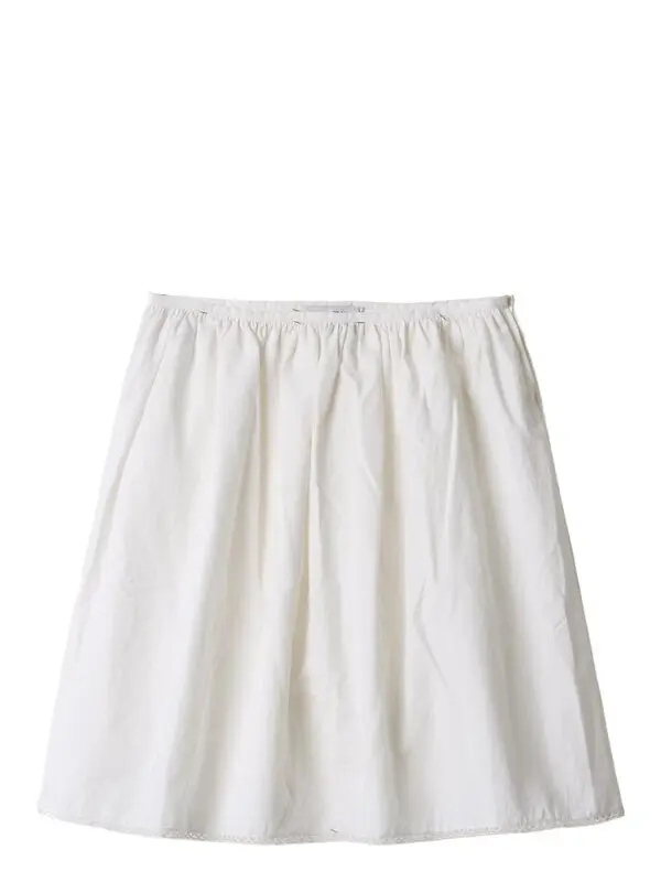 Miu Miu Slubbed Poplin Flared Skirt - White