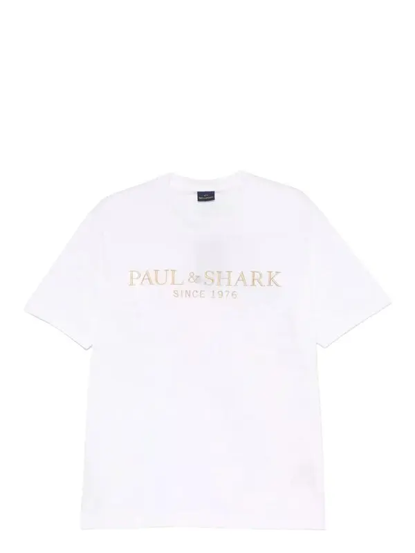 Paul & Shark Logo-embroidered T-shirt - White