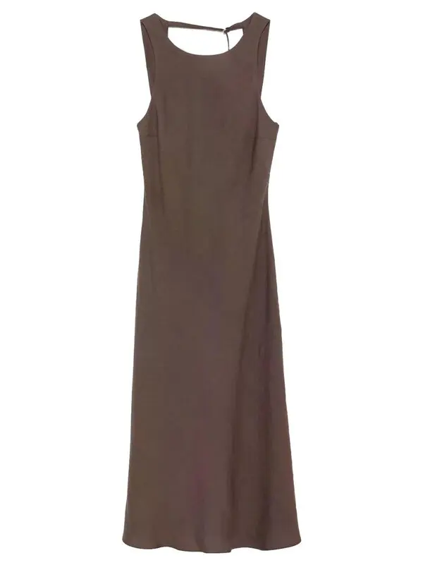 Patrizia Pepe Sleeveless Midi Dress - Brown