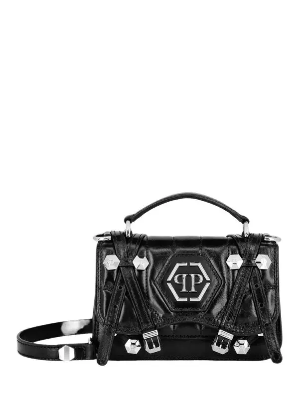Philipp Plein Small Hexagon Leather Tote Bag - Black