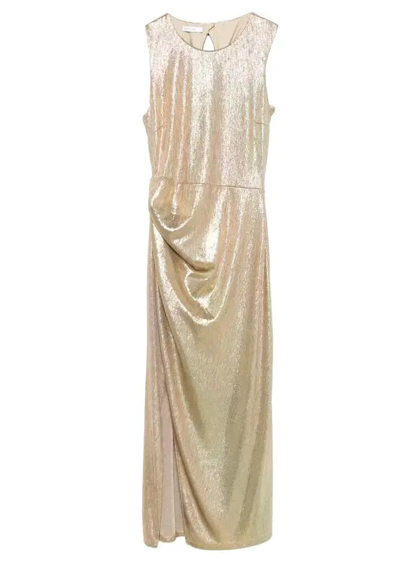 Patrizia Pepe Metallic-effect Midi Dress - Gold