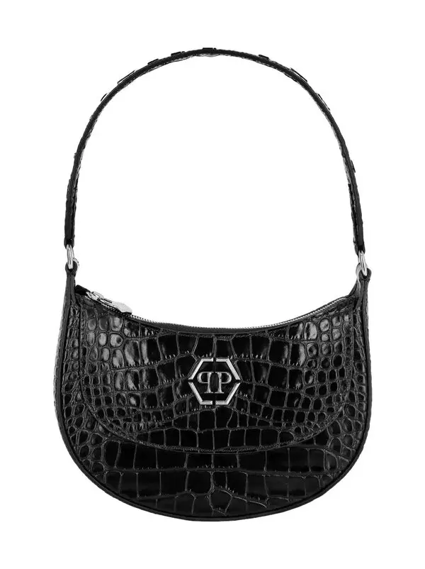 Philipp Plein Galaxy Crocodile-embossed Tote - Black