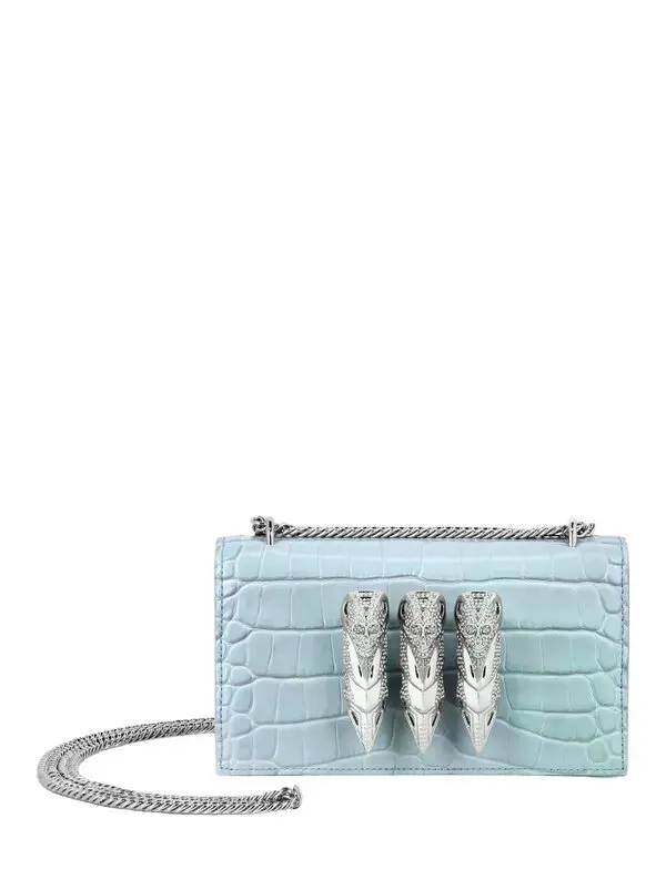 Philipp Plein Crocodile-effect Leather Cross Body Bag - Blue