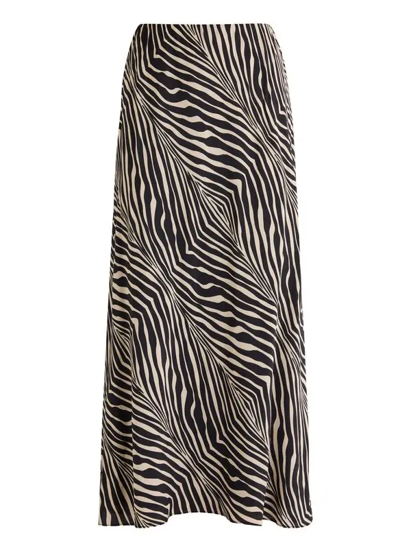 BY MALENE BIRGER Boshan Zebra-print Midi Skirt - Black