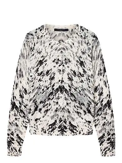 ALLSAINTS Anouk Snake-pattern Wool Cardigan - Canter Ecru Wh