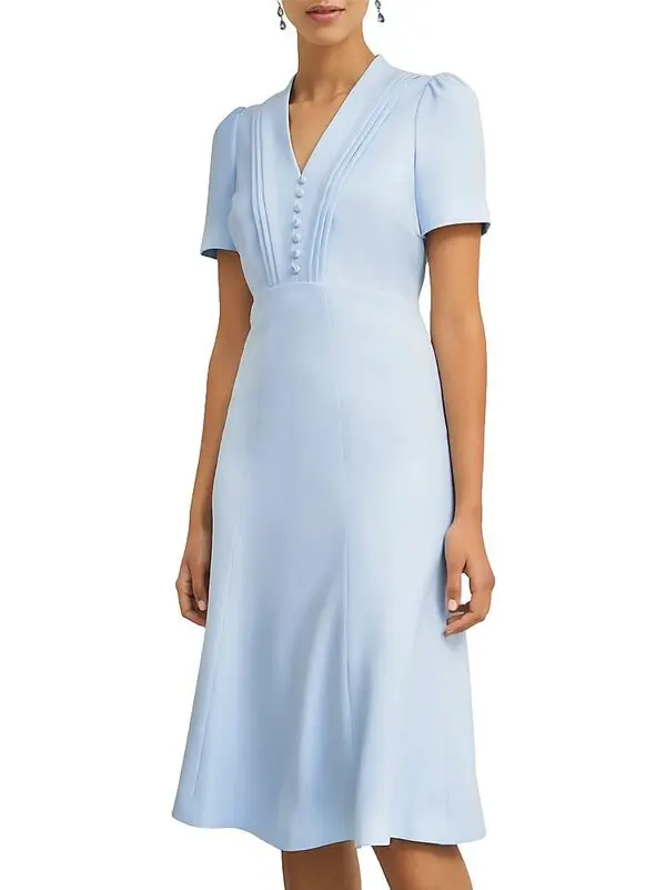 HOBBS LONDON Willa Puff Sleeve Dress - Pale Blue