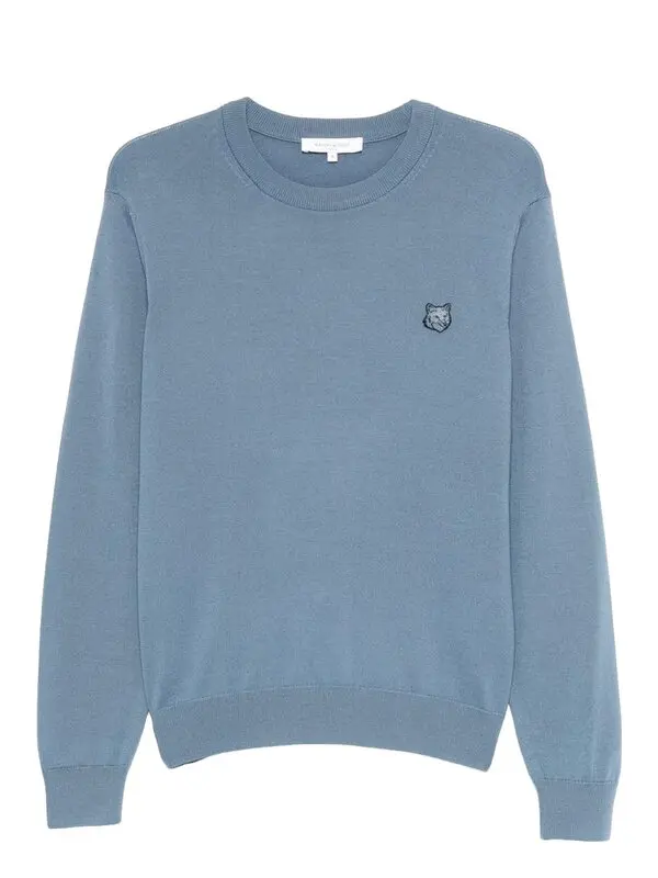 Maison Kitsuné Bold Fox Head Wool Jumper - Blue