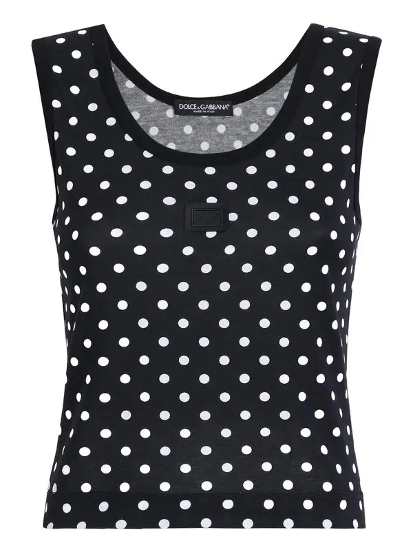 Dolce & Gabbana Cropped Polka-dot Tank Top - Multicolor