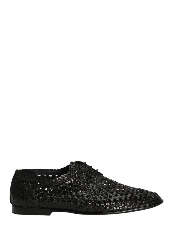 Dolce & Gabbana Woven Derby Shoes - Black