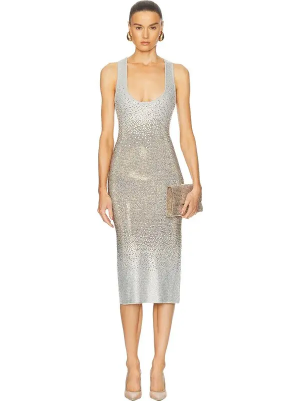 Retrofete Essie Embellished Dress - Winter White & Silver