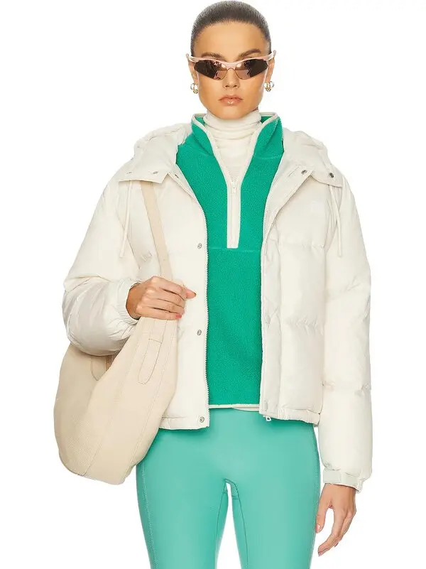 SPORTY & RICH Running Hooded Down Jacket - Cream