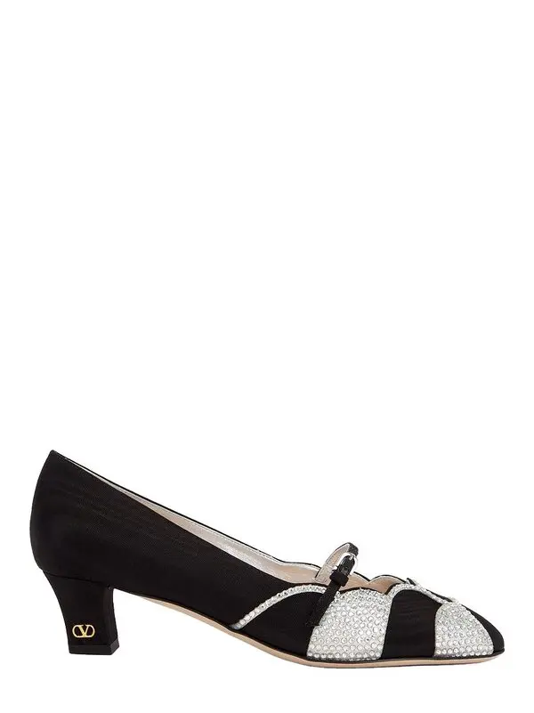 Valentino Garavani Bowow Pump - Nero & Silver Shade