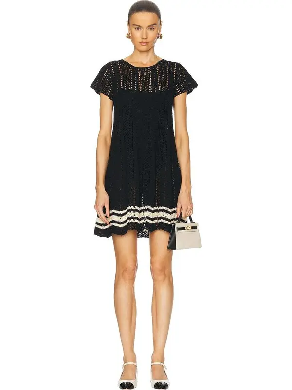 BODE Duxbury Crochet Dress - Black