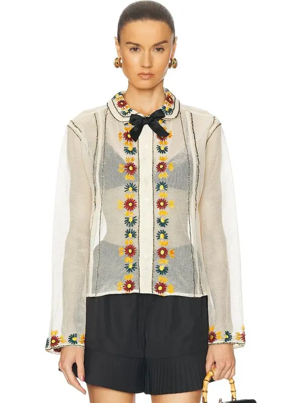 BODE Candyfloss Blouse - White Multi