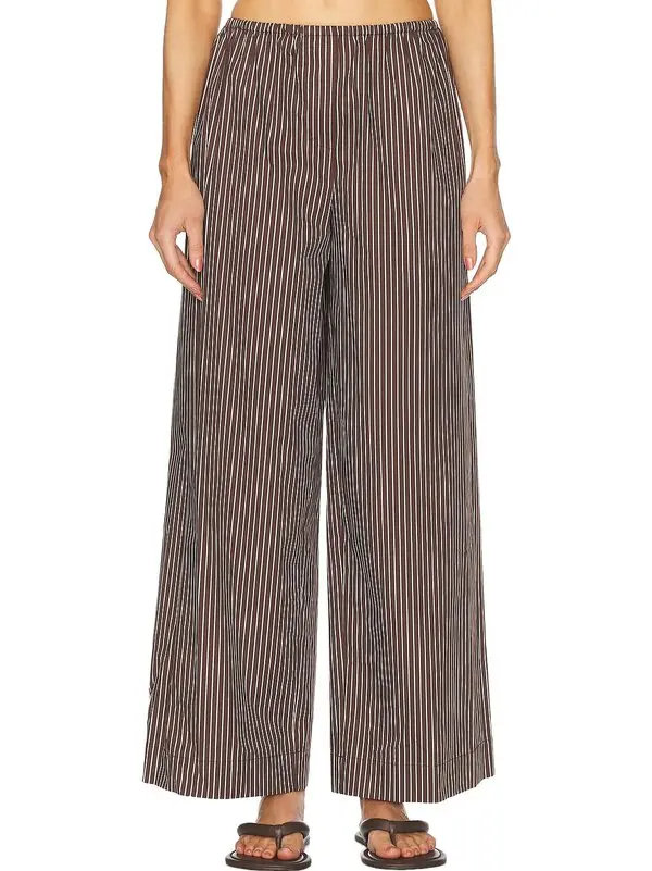 Staud Bonfire Pant - Dark Oak Micro Stripe