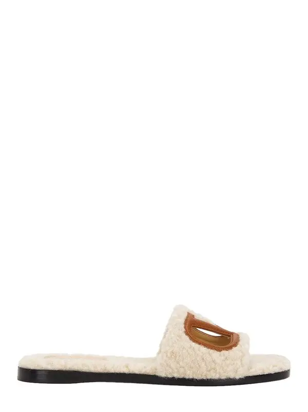 Valentino Garavani Vlogo Cut-out Slides - Naturale & Selleria