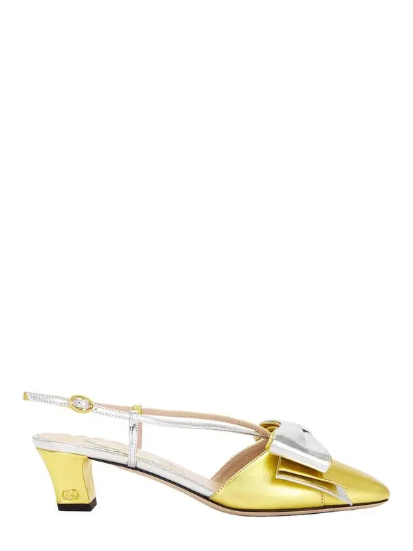 Valentino Garavani Bowow Sling Back - Cerulean  Silver  & Old Gold