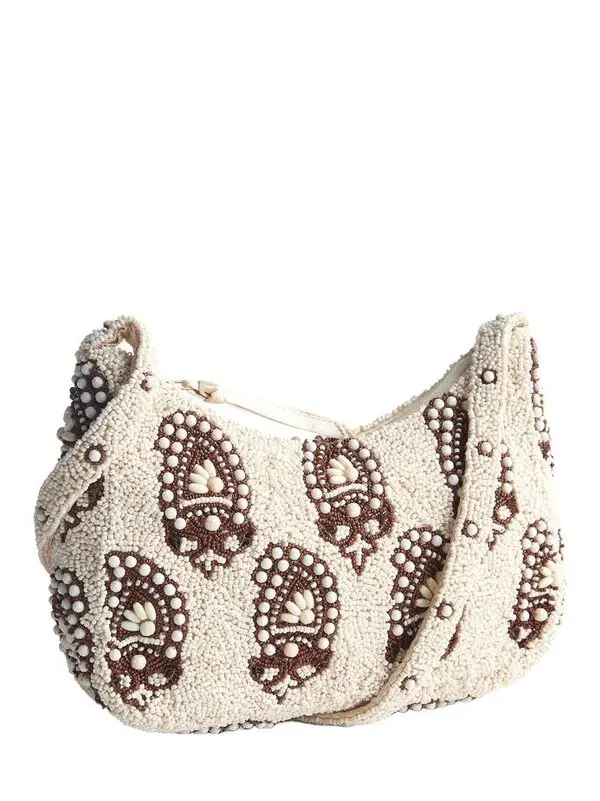 VERA BRADLEY Mini Roxbury Crescent Shoulder Bag - White