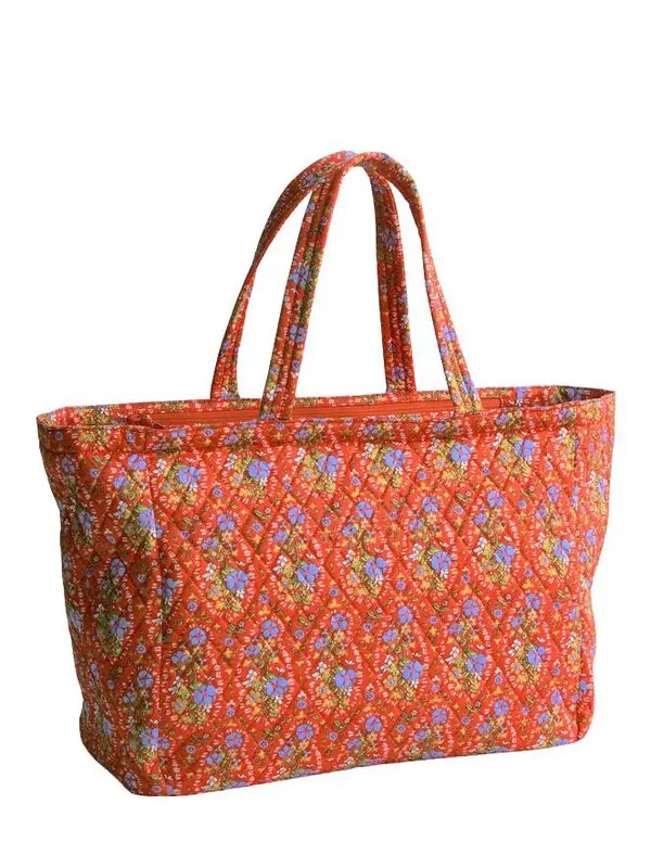 VERA BRADLEY Knollton Tote Bag - Orange/blue