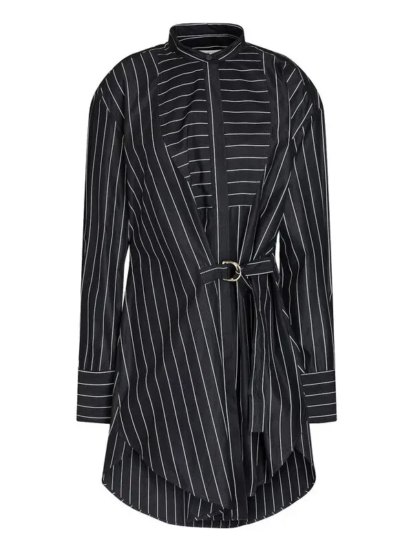 JW Anderson Buckled Striped Cotton-poplin Shirt - Black