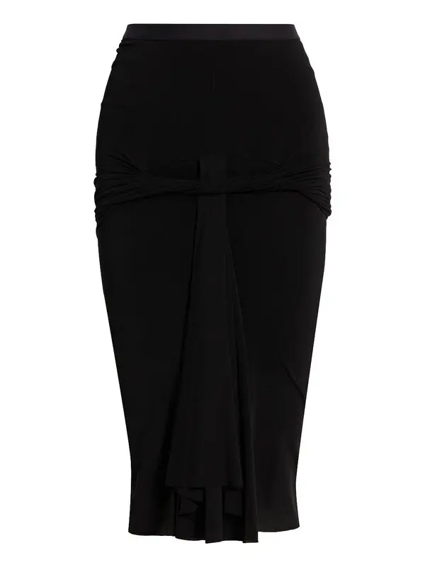 Rick Owens Twisted Cupro-blend Jersey Skirt - Black