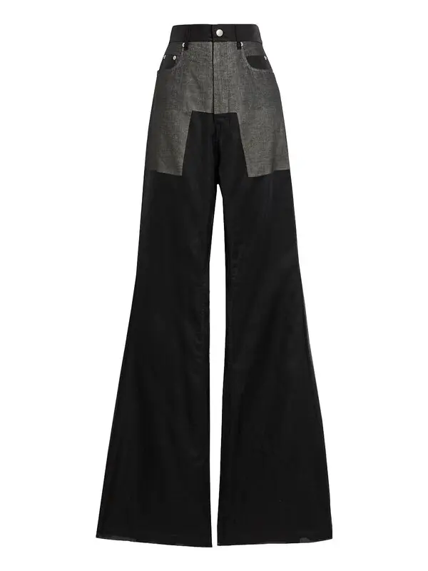 Rick Owens Bolan Bootcut Cotton-gauze Trousers - Black