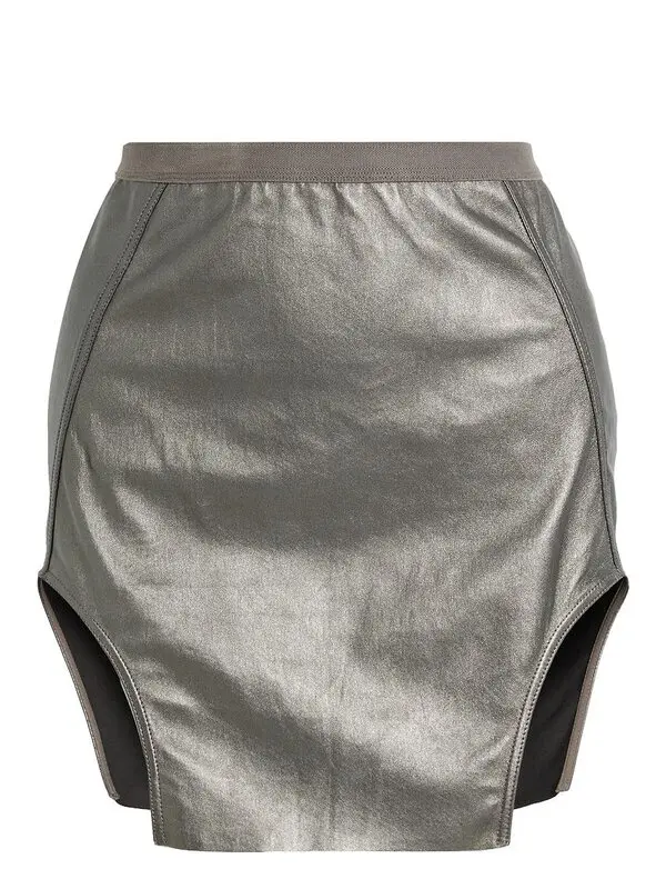 Rick Owens Diana Leather-blend Mini Skirt - Gunmetal